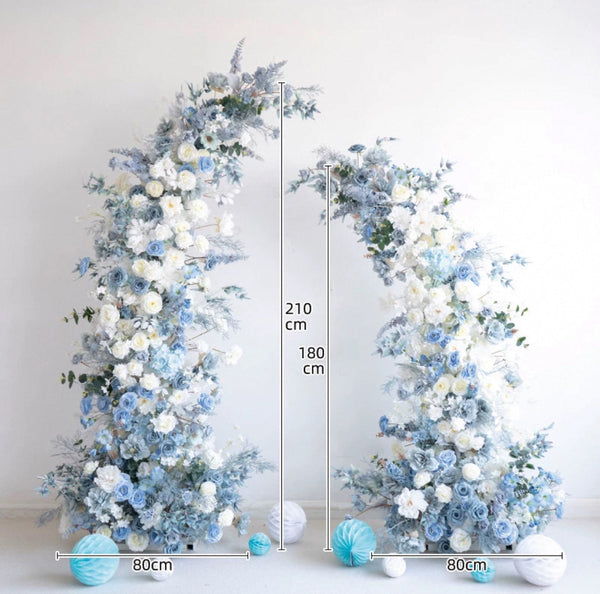 Melbourne Blue with White Color Flowers Arch Pillar Centerpieces ...